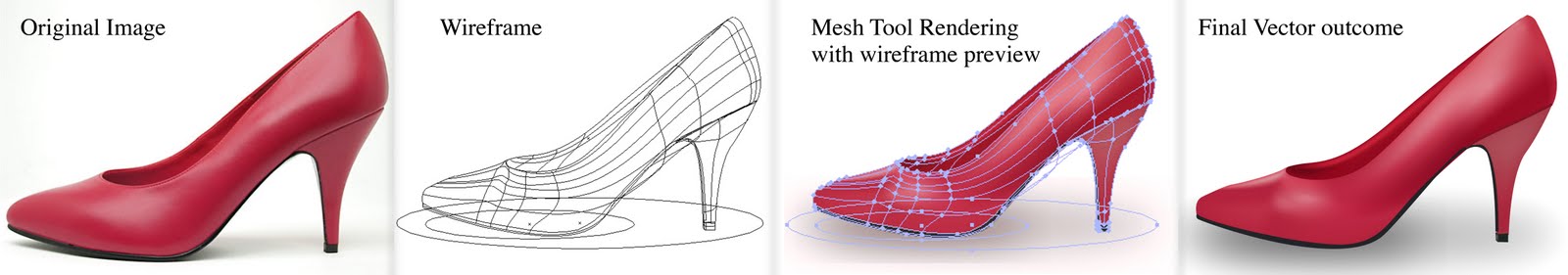 DESIGNAHOLISM: Vector Shoe Rendering using the Gradient Mesh Tool in ...