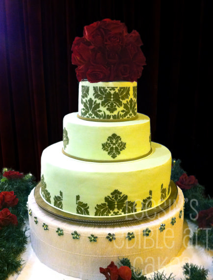 Penang Wedding Cakes by Leesin: Damask Wedding Cake