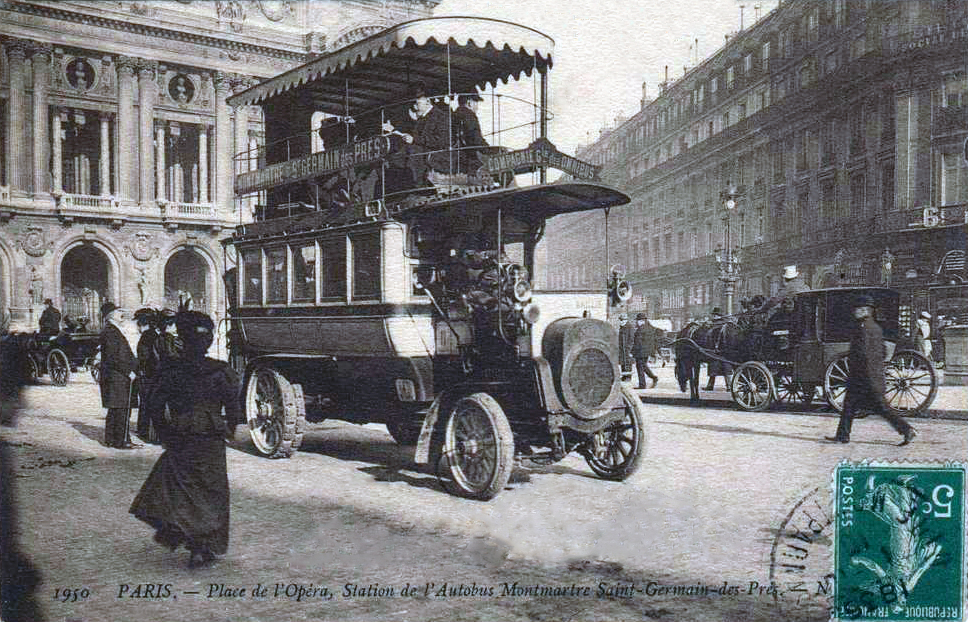 transpress nz: early Paris double deck bus