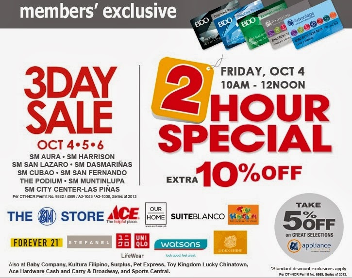 Manila Shopper: SM 3-Day SALE: Oct 4-6 2013