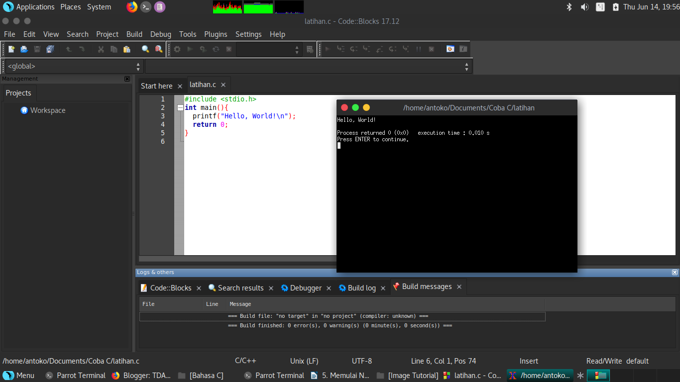 Tutorial Bahasa C Part 5 : Memulai Ngoding Bahasa C di IDE Code::Block ...