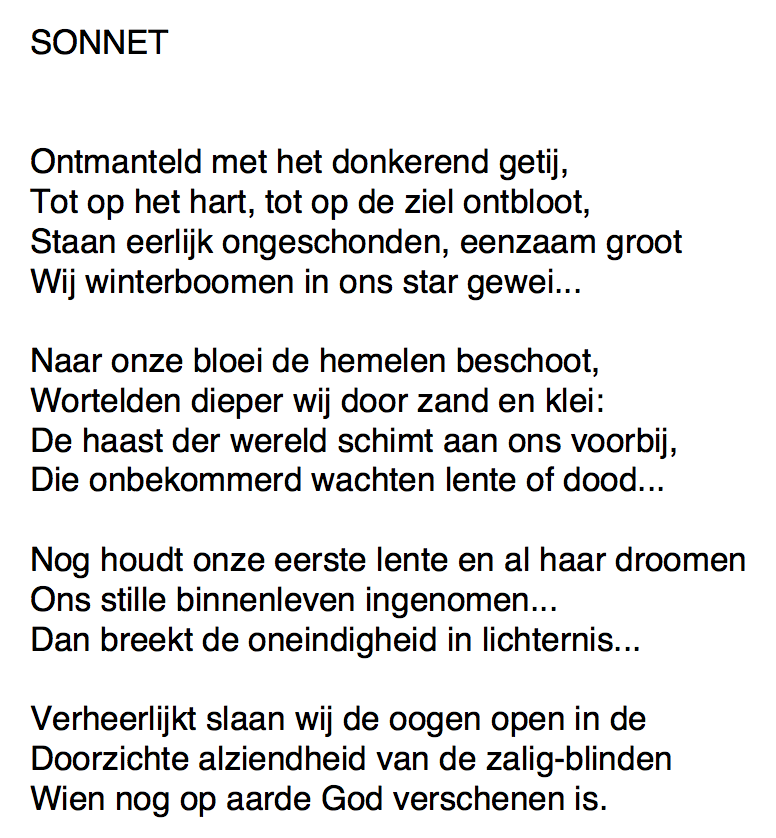 johnirons: A late sonnet by the Dutch poet P.C. Boutens (1870-1943)