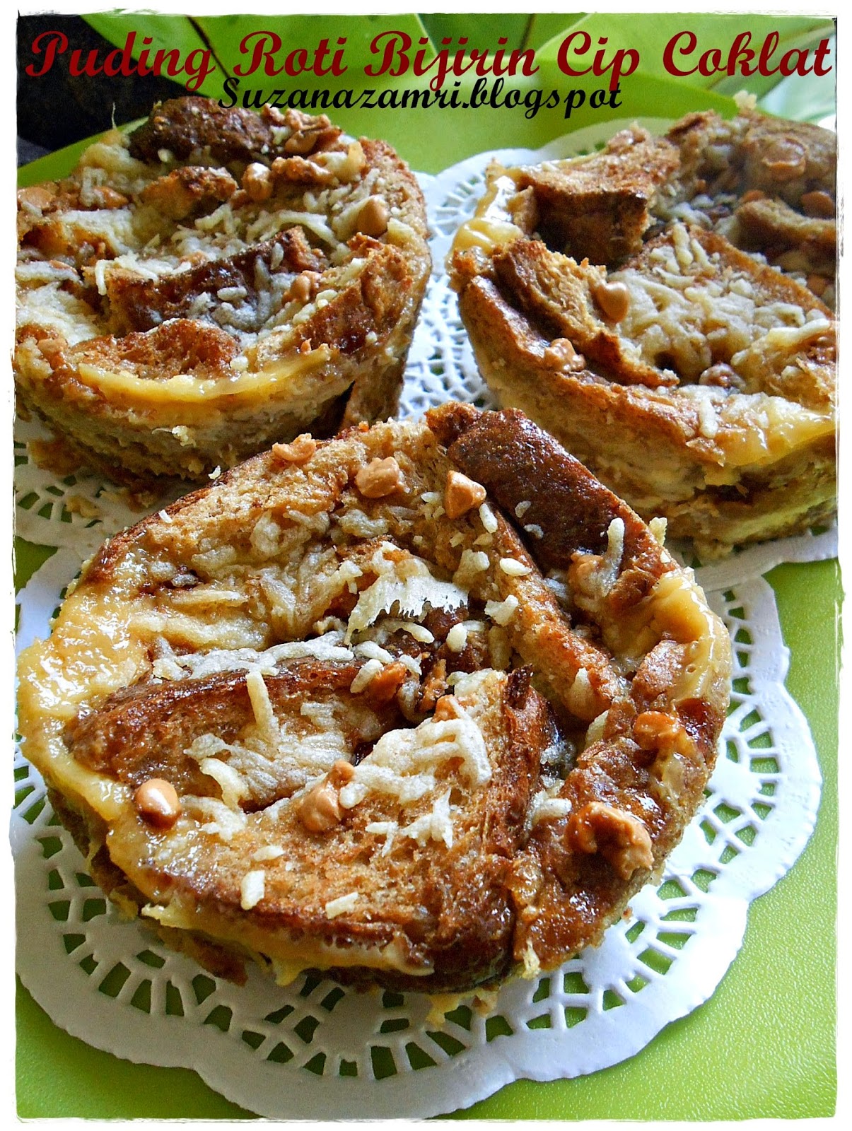 ..Cooking with soul.....: PUDING ROTI BIJIRIN CIP COKLAT