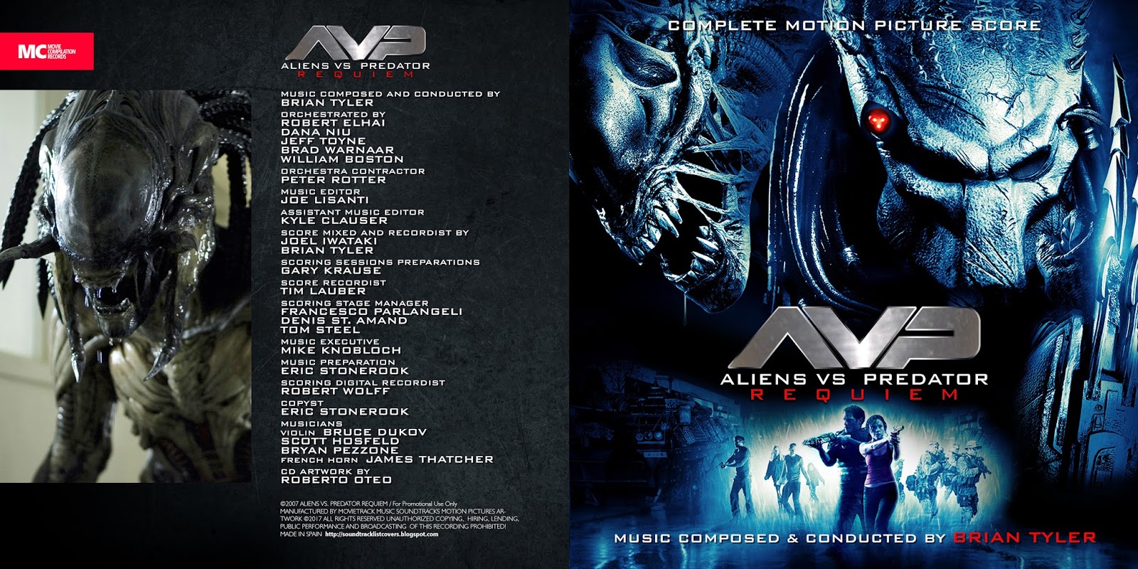 Soundtrack List Covers: Aliens Vs. Predator Requiem Complete (Brian Tyler)