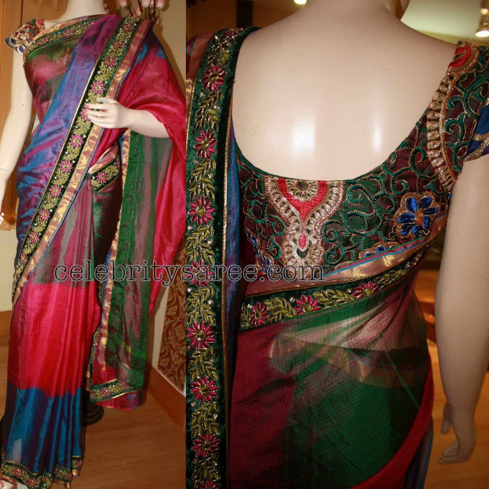 Designer Blouses nd Three Shade Saris - Saree Blouse Patterns