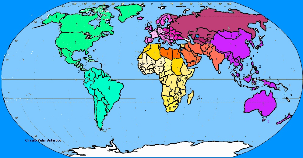 Geografía Mundial: 1.A:Mapa de regiones y subregiones