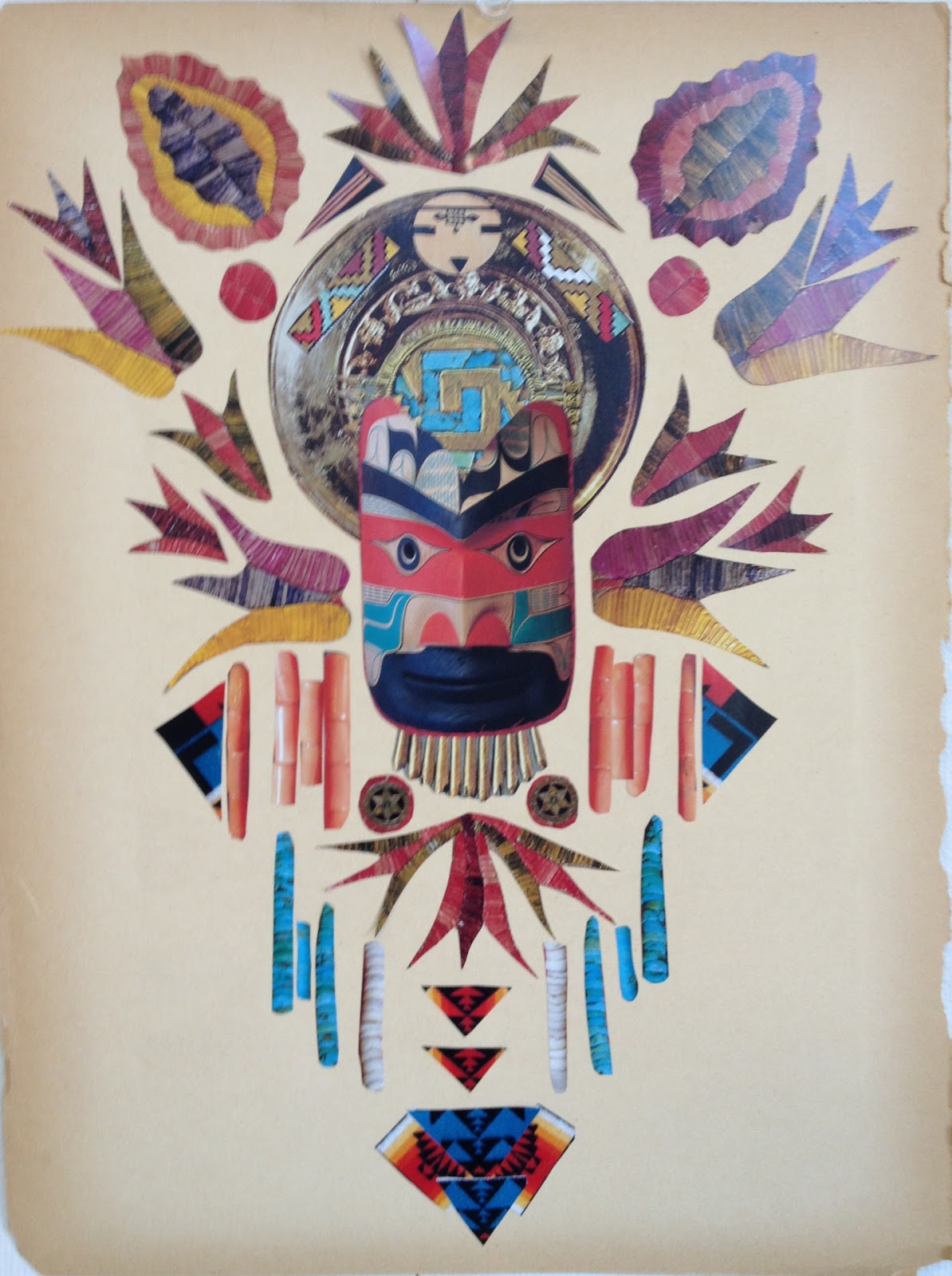 Deming King Harriman Art Blog: Native American book collages so far..