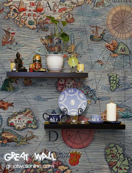 Custom Wallpaper Inspiration: Custom Mural Inspiration: Nautical Maps