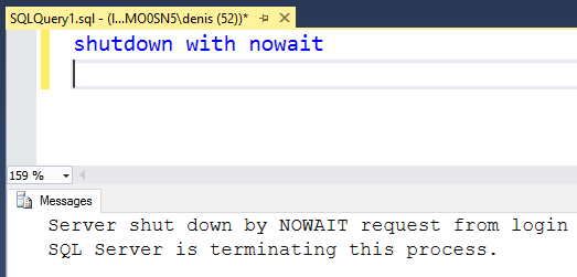 SQL Server Code,Tips and Tricks, Performance Tuning: How to shut down SQL Server
