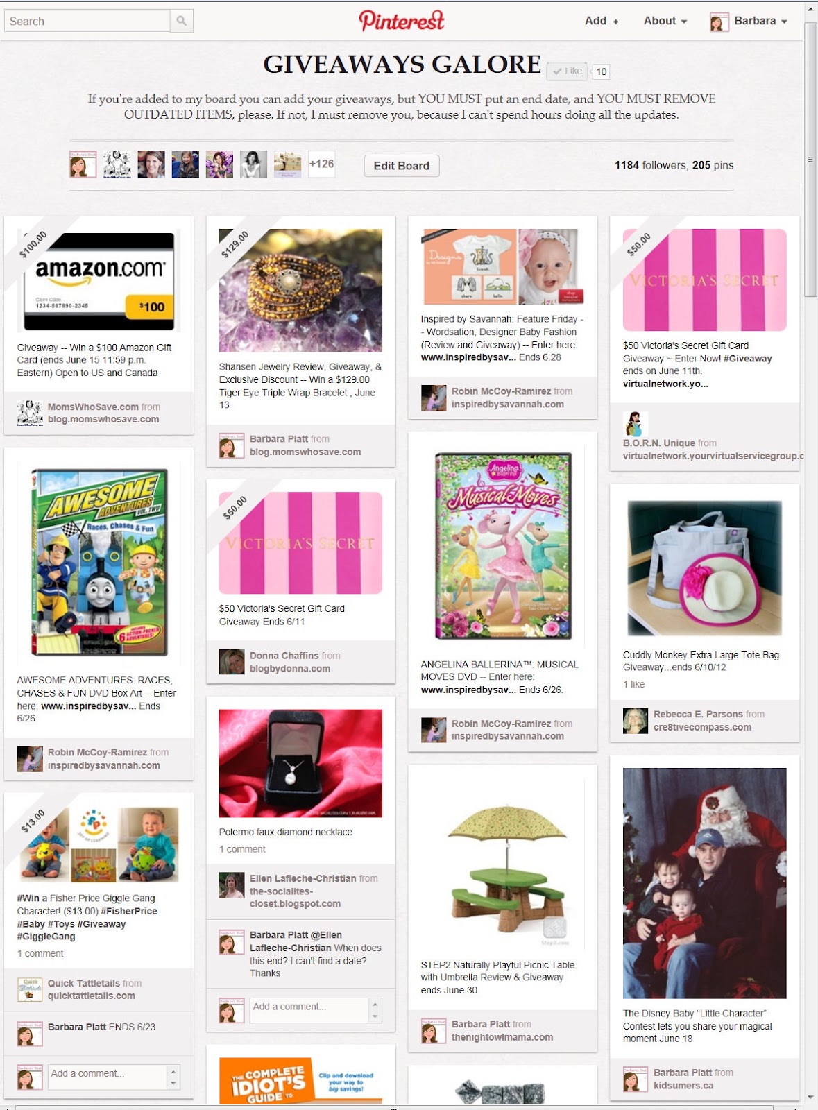 Barbara's Beat: Join my Linky if you have a giveaway for my Pinterest ...