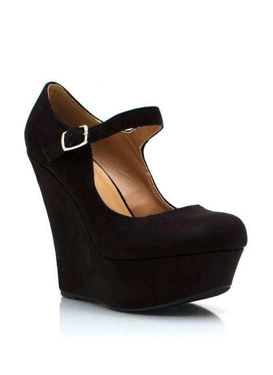 Pretty Clothes To Go [Lydia]: GOJANE: Faux Suede Mary Jane Wedges
