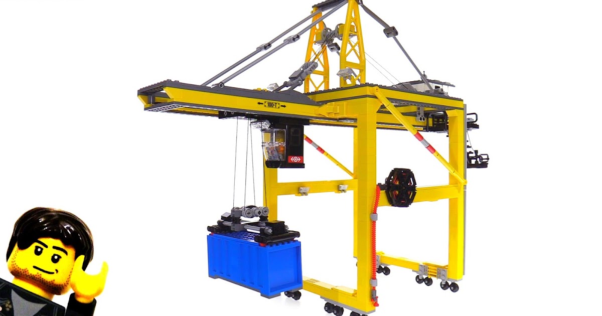 Custom LEGO intermodal STS container gantry crane MOC complete!