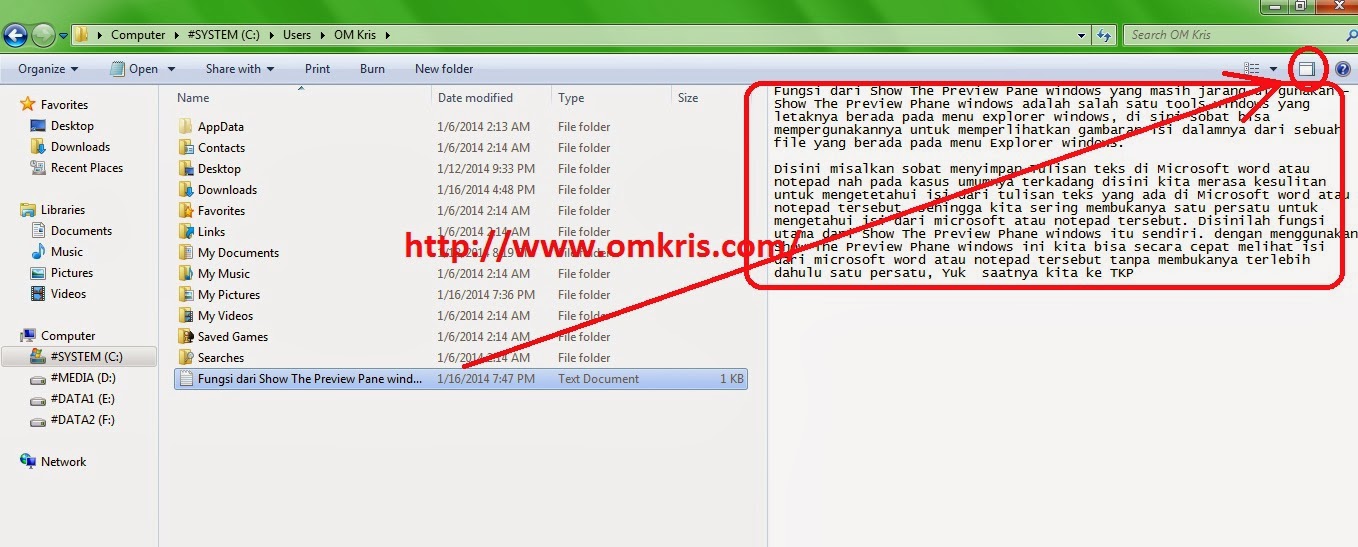 Fungsi dari Show The Preview Pane windows yang masih jarang di gunakan ...