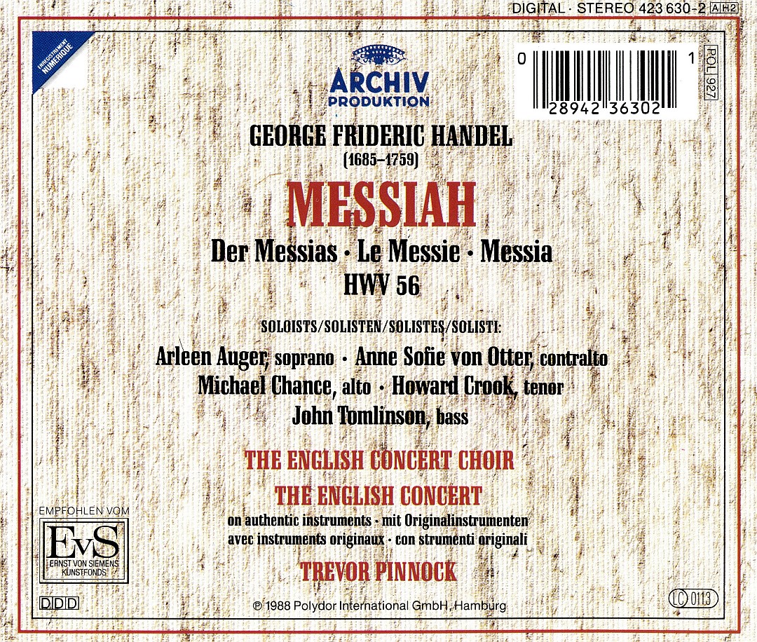 makdelart - classique: G.F. Handel - Messiah (Trevor Pinnock) [2CD]