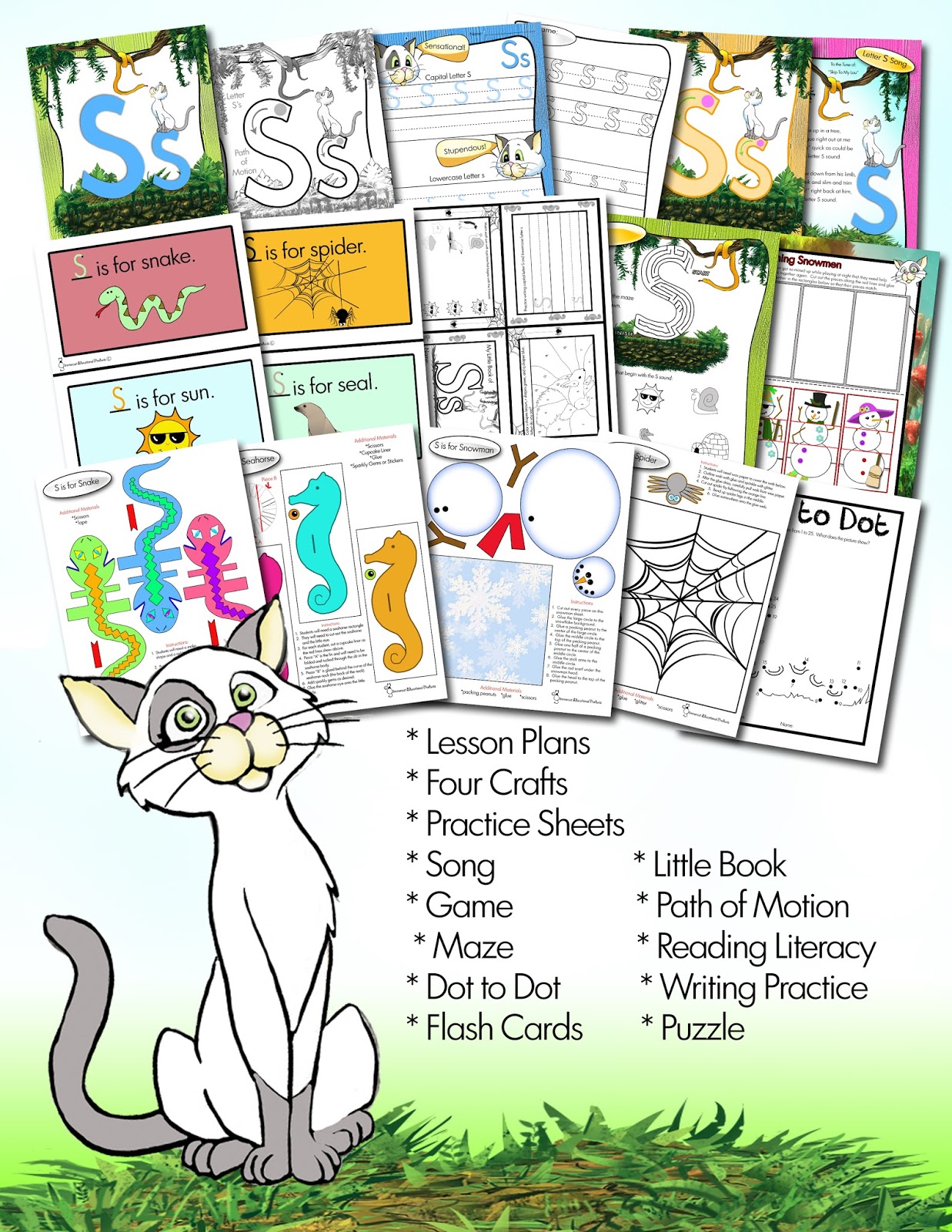 Glimmercat Education: Letter of the Week for S