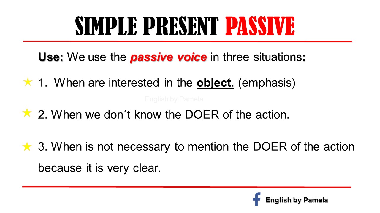 English by Pamela: SIMPLE PRESENT PASSIVE