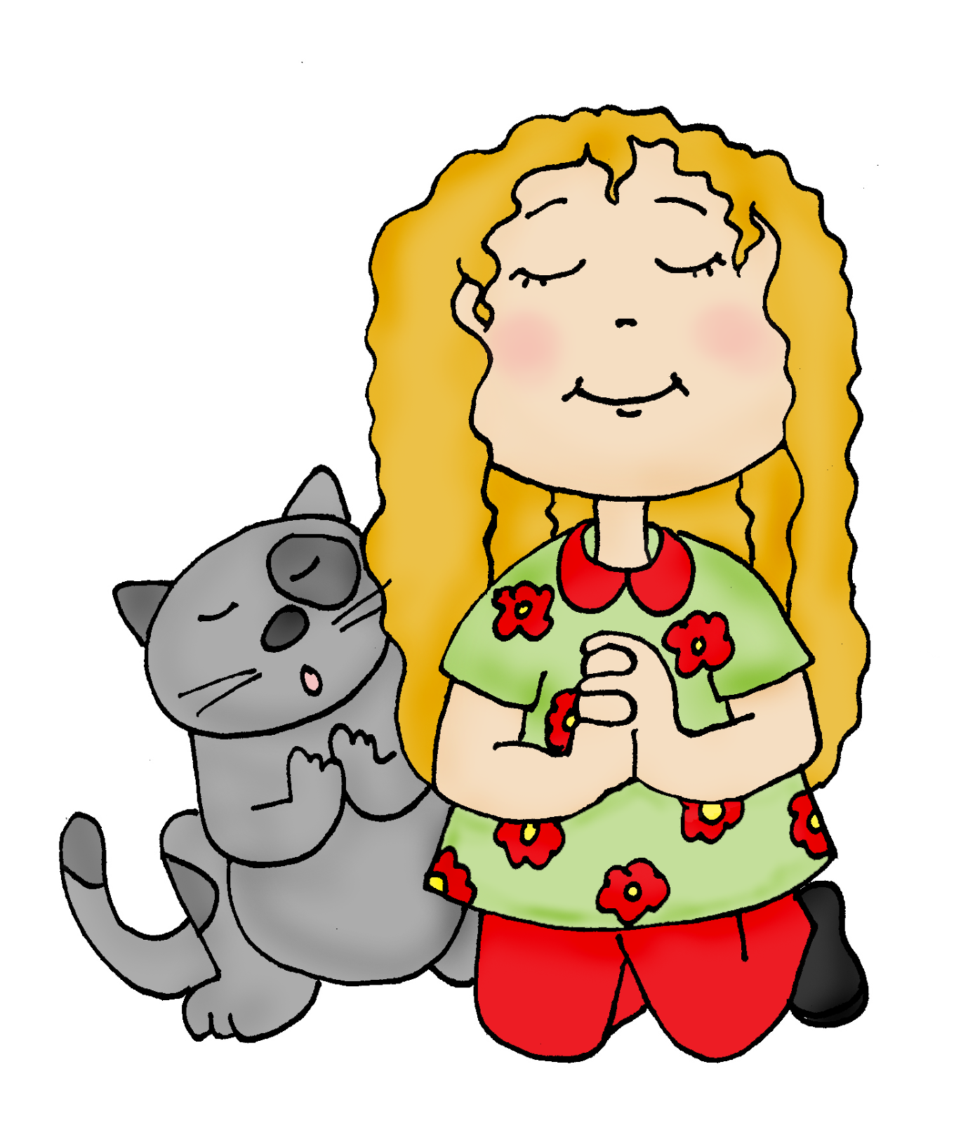 Free Dearie Dolls Digi Stamps: Praying Hands and Paws