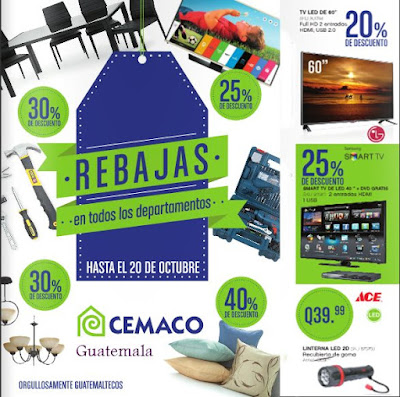 Rebajas Cemaco Guatemala, catalogo hasta 20 octubre 2015