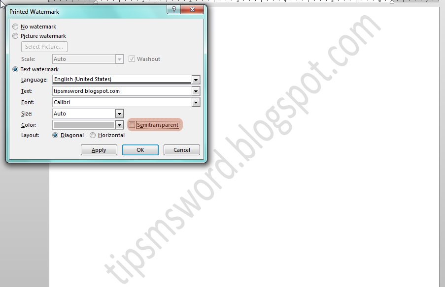 Tips mencetak dokumen dengan Watermark | teknologi untuk kita semua