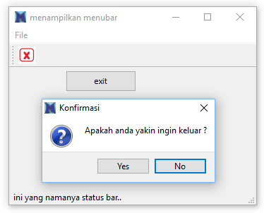 cara menambahkan konfirmasi keluar pada Window GUI python menggunakan ...