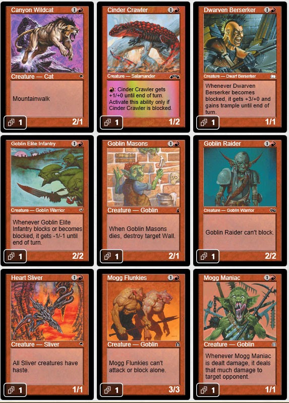 Magic the Gathering Adventures: [Legacy] One and Two-drop Red Creatures