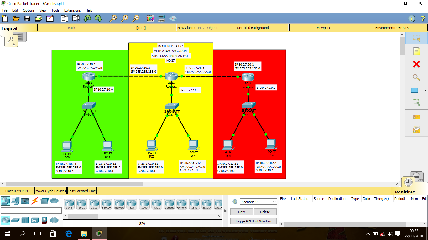 Gambar Topologi Routing Static 3 Router ~ Melisadwia27