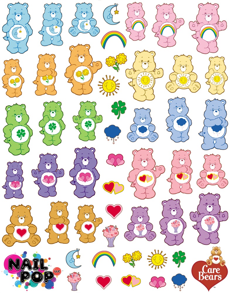 CareBearDecals.jpg (785×1000) | สติกเกอร์, ภาพวาดดิสนีย์, สแตมป์