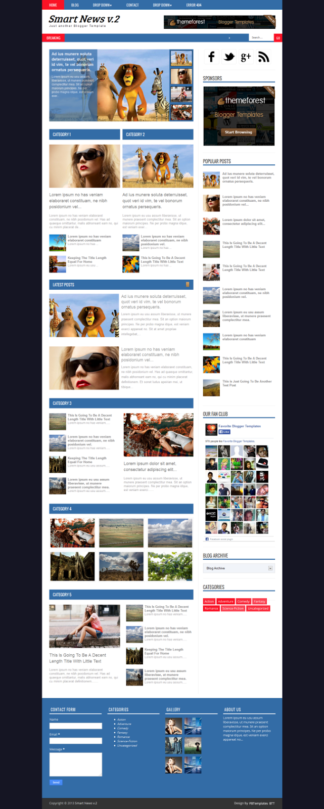 Smart News V2 Blogger Template