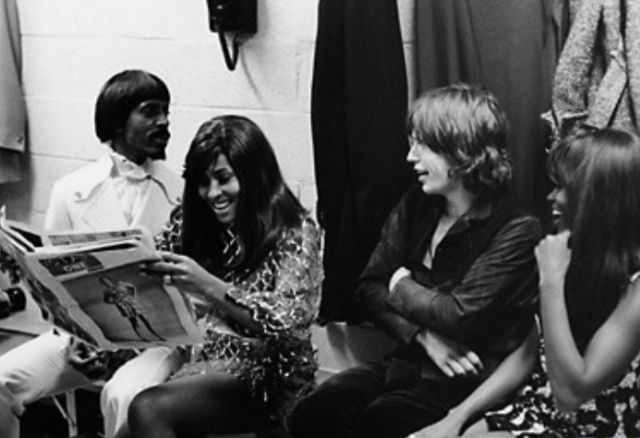 Ike and Tina Turner, Mick Jagger, and Claudia Lennear Backstage at ...