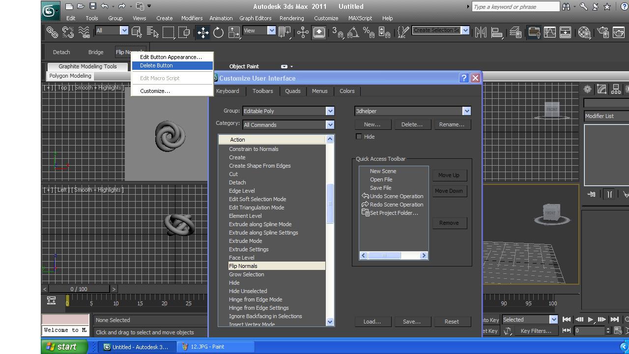 3d tutorials: How to create a new toolbar in 3ds-Max