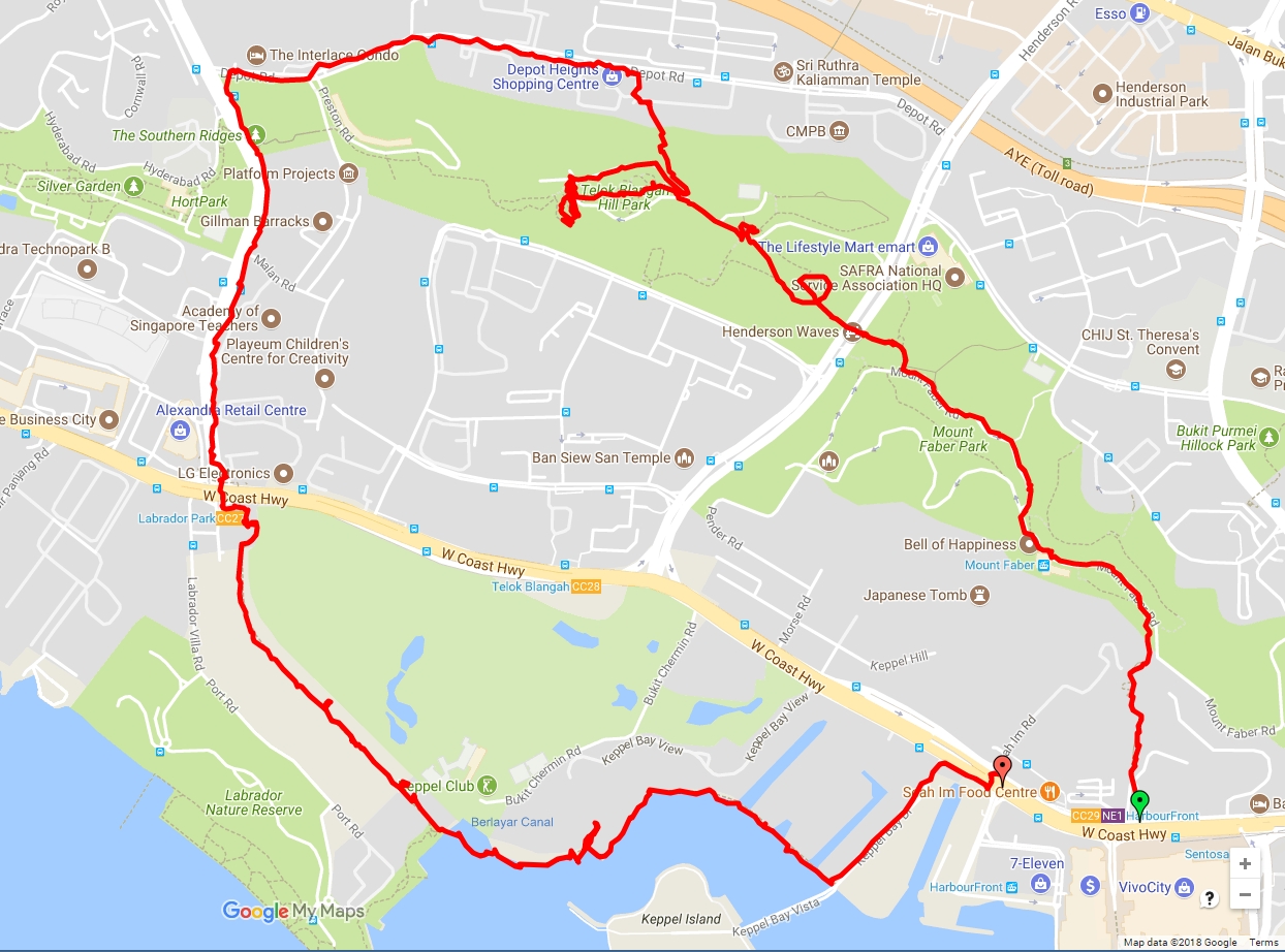 Singapore Walking Routes: Mount Faber to Berlayer Creek and Bukit ...