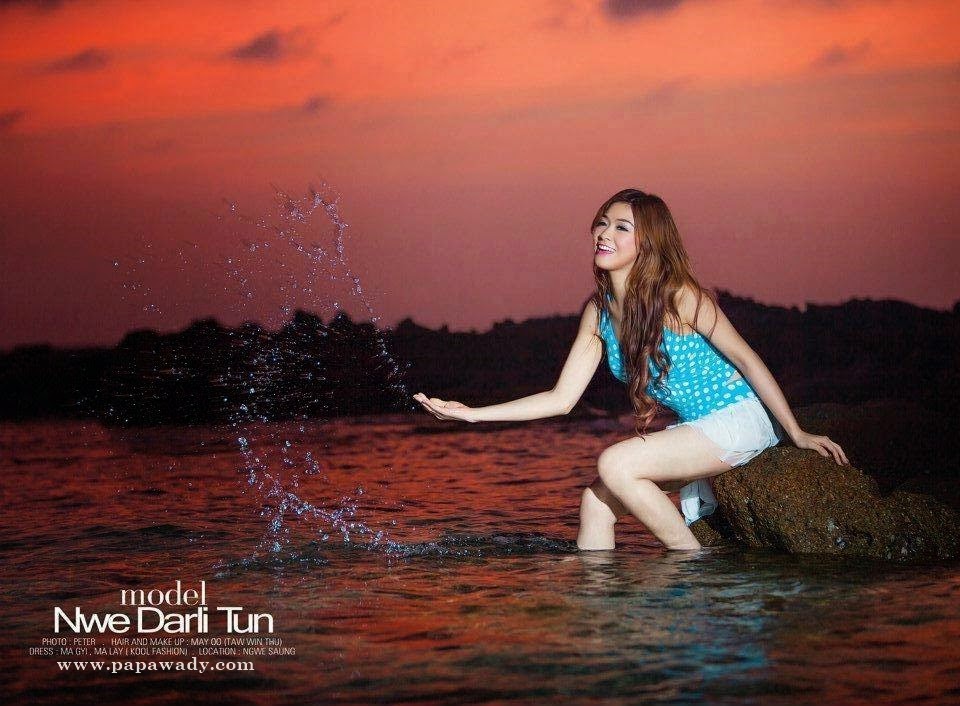Myanmar Girl: Nwe Darli Tun - Myanmar Model Girl at the beach