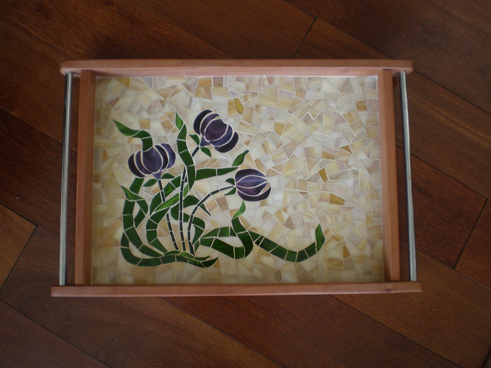 Barbara Neilson Mosaicos: Vitromosaico Bandeja - Stained Glass Mosaic.