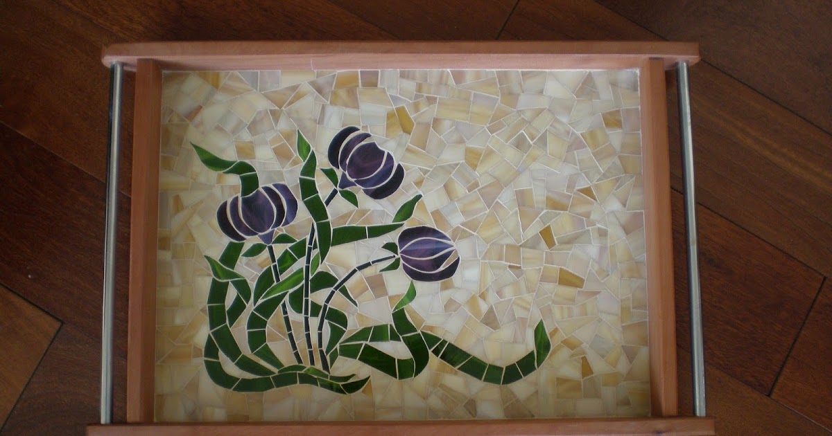 Barbara Neilson Mosaicos: Vitromosaico Bandeja - Stained Glass Mosaic.
