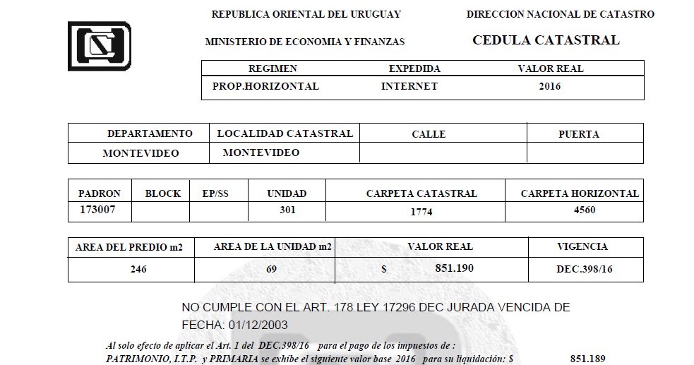 Edificio ETNA: Cedulas Catastrales y Prorrateo