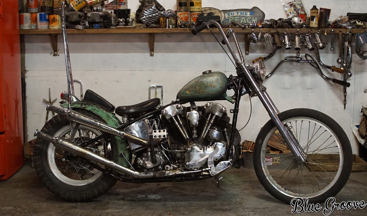BLUE GROOVE SHOP BLOG: - SOLD - 41`Knucklehead Chopper Lawrence Greeny