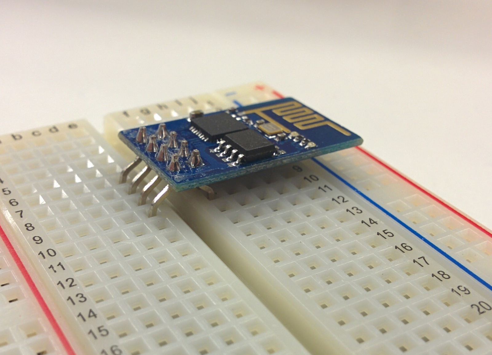 How To Plug The Esp8266 01 Module To A Breadboard Yet Another Arduino