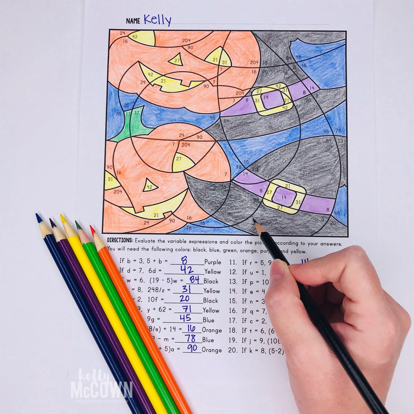 Kelly McCown: Halloween Math Grades 6 to 8