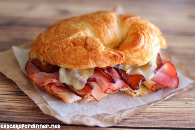 Eat Cake For Dinner: Ham, Turkey and Bacon Croissant Melts