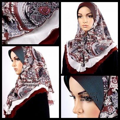 Gaya Tudung Masa Kini: Tudung Awning : Layer Corak Batik