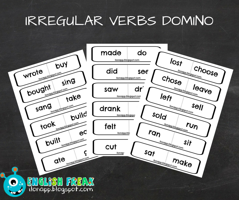 English Freak Irregular Verbs Domino Printable Irregular Verbs