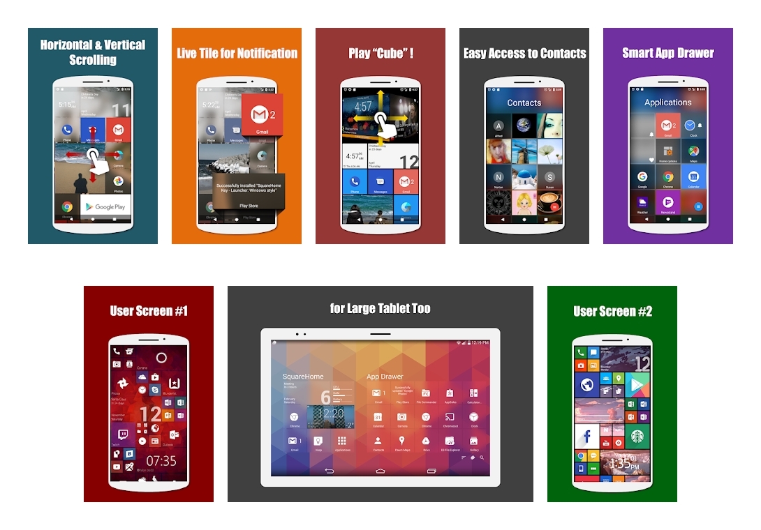 Square Home 2 - Launcher Windows style V.1.7.8 [Premium]
