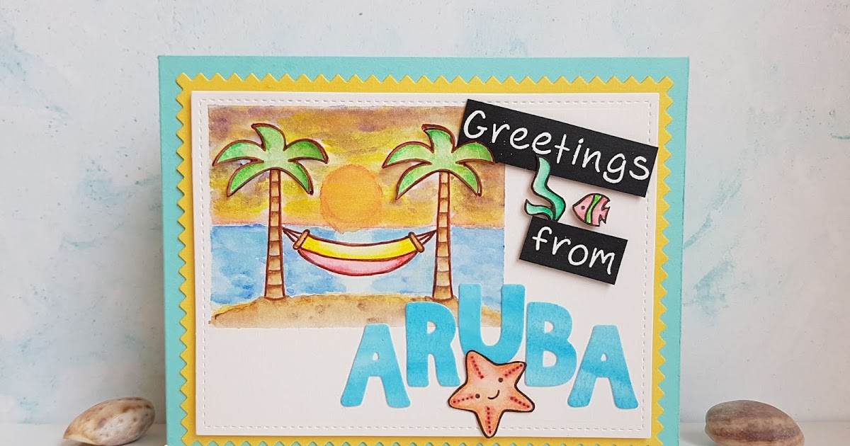 Knipoog Creations: Greeting card, Aruba!!