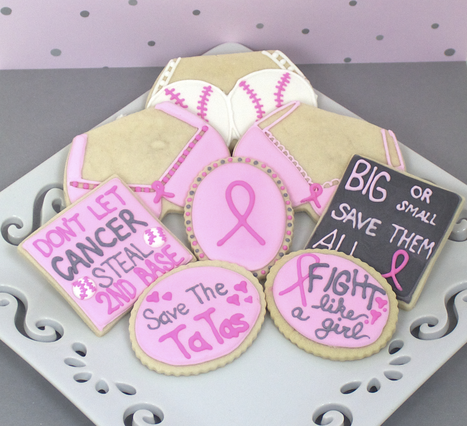 Baking in Heels: Breast Cancer cookies
