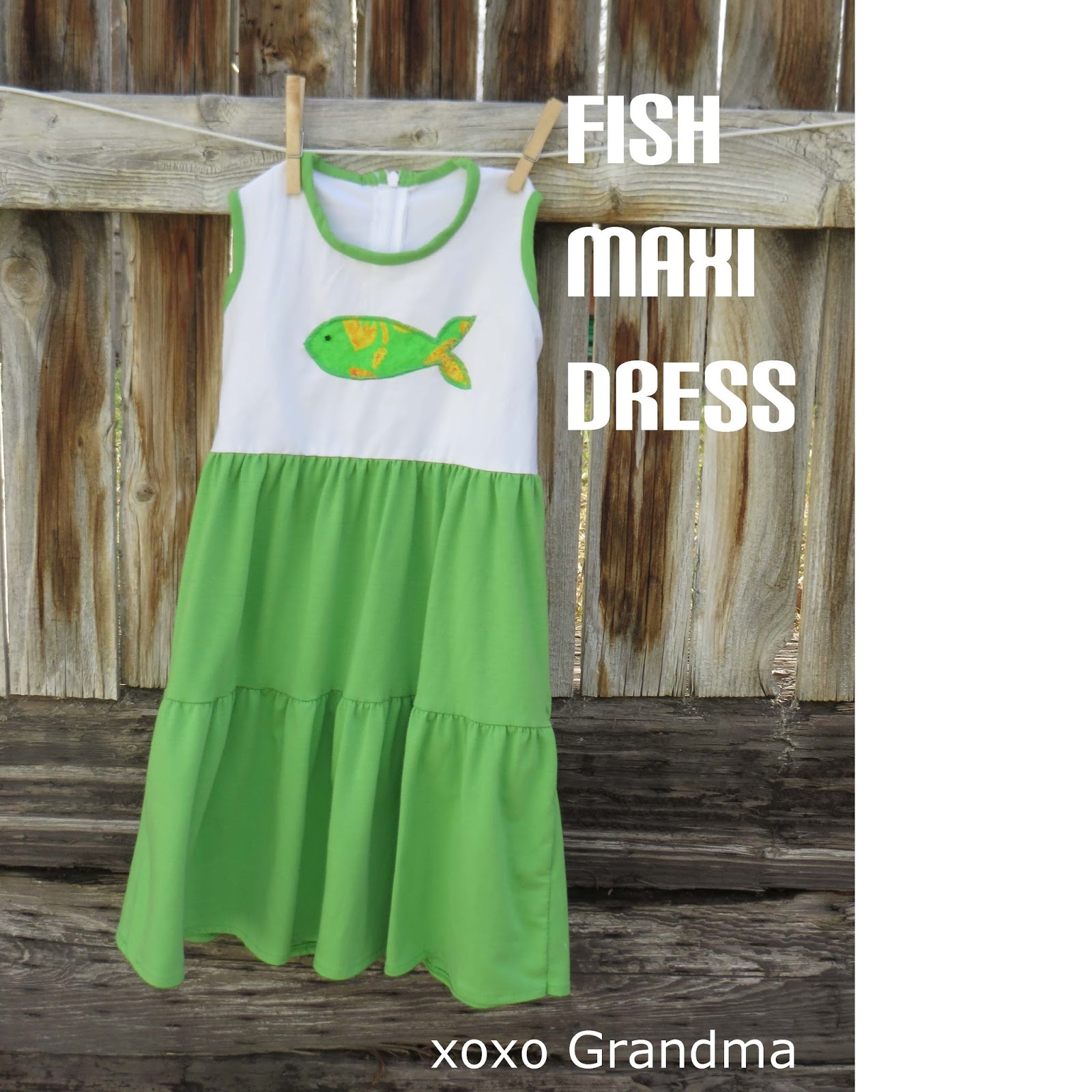 xoxo Grandma: Fish Maxi Dress - Toddler Sized