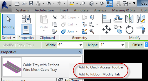 CAD Shack: Add the Type Selector to the Modify Ribbon