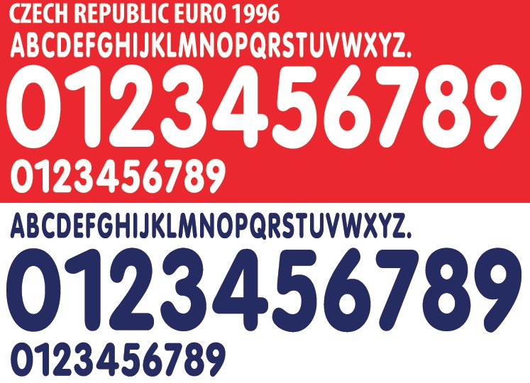 FONT FOOTBALL: Font Vector Czech Republic Euro 1996 kit