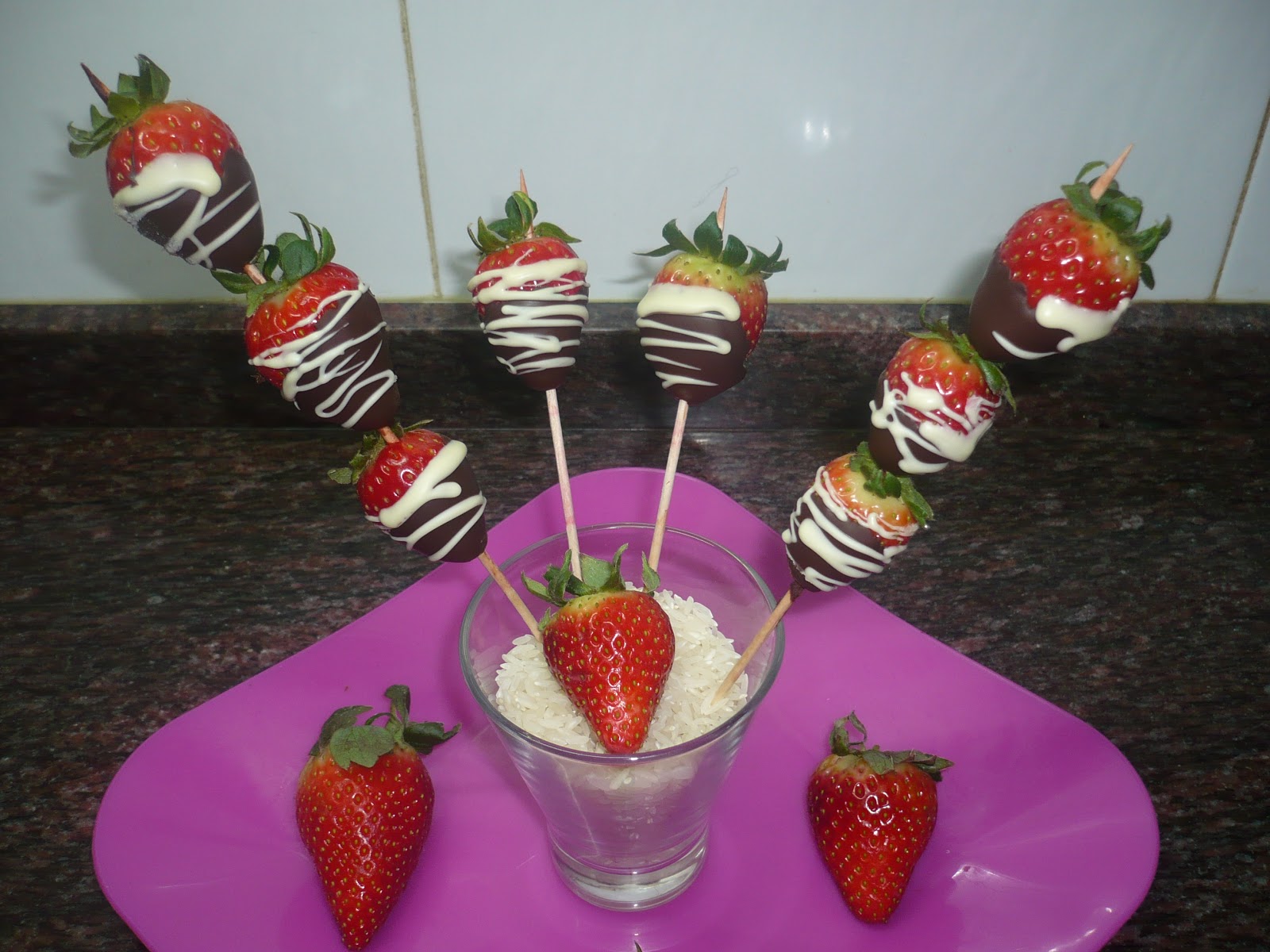 La Repostería de Ana & Luna : Brochetas de fresas con chocolate