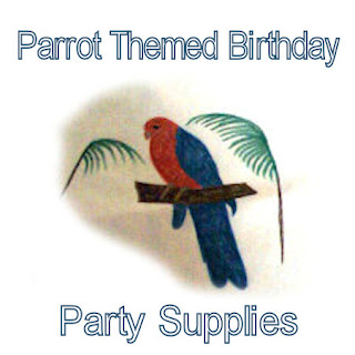 Art on Products: Parrot Themed Birthday Party Supplies