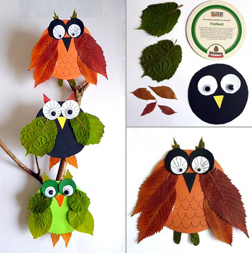 My Owl Barn: Make Owls Out of Leaves